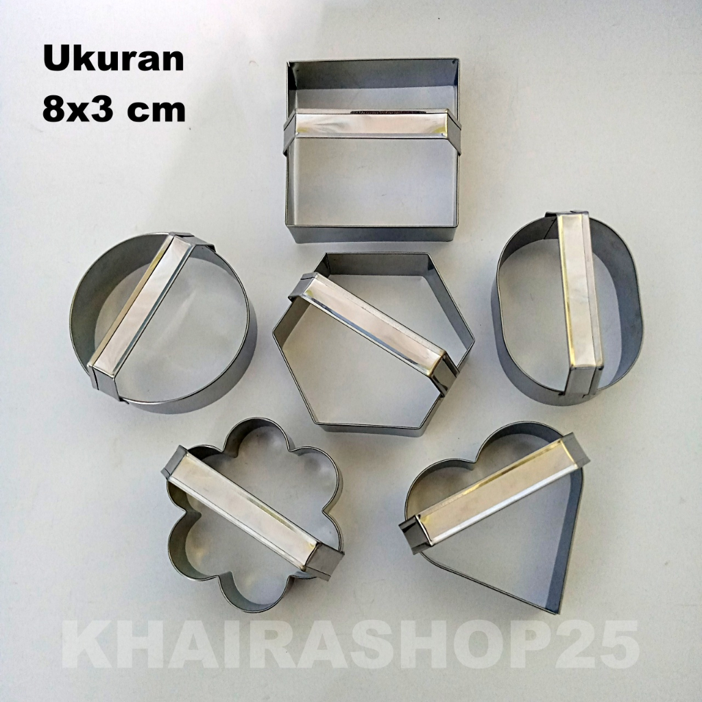 Jual Ring cutter pemotong adonan roti dengan gagang aneka bentuk kotak ...