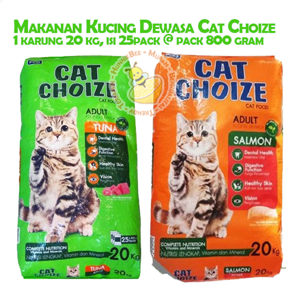 Jual Makanan Kucing Dewasa Cat Choize 1 karung 20 kg, isi 25pack @ pack ...