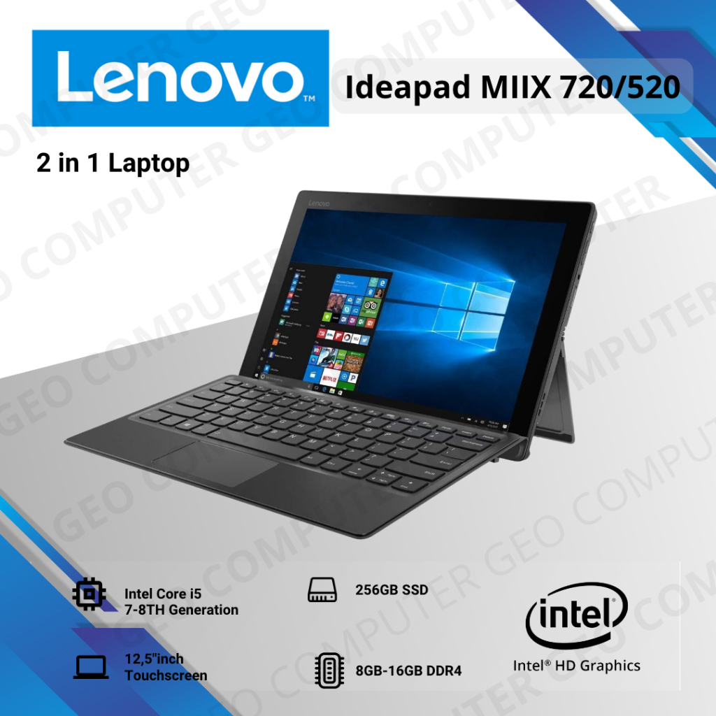 Jual Lenovo MIIX 520/720 Core i5/Touchscreen/Laptop 2 in 1 | Shopee ...