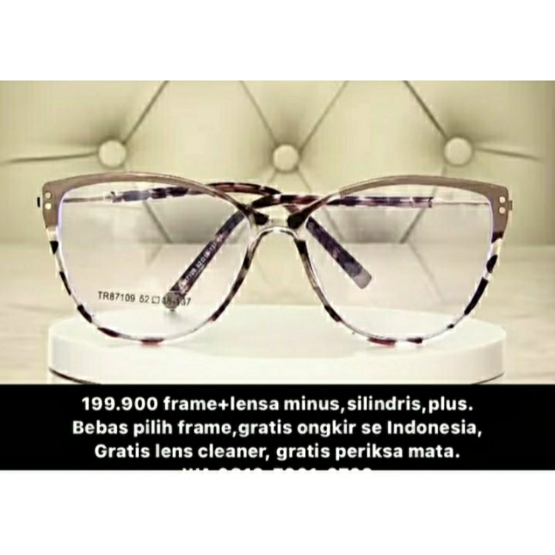 Jual Kacamata Lengkap Lensa Putih Kaca Bening H.index 1,70 | Shopee ...