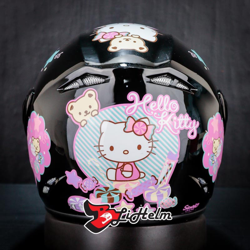 Jual GM HELM EVO TEEN CARTOON HELLO KITTY #7 | BLACK | HELM ANAK ...