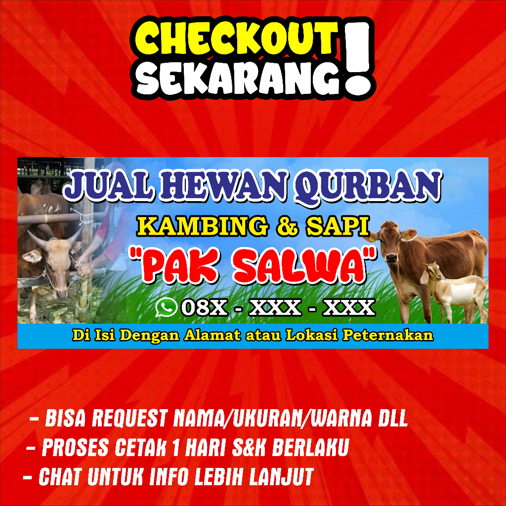 Jual Spanduk/Banner/Backdrop Jual Hewan Qurban Ukuran 300 x 100 ...