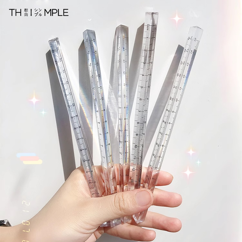 Jual 15/20cm Penggaris Kristal Segitiga Triangle Shape Ruler Crystal ...