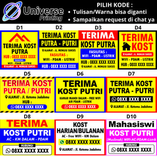 Jual Banner Terima Kos / Spanduk Kos Mahasiswa | Shopee Indonesia