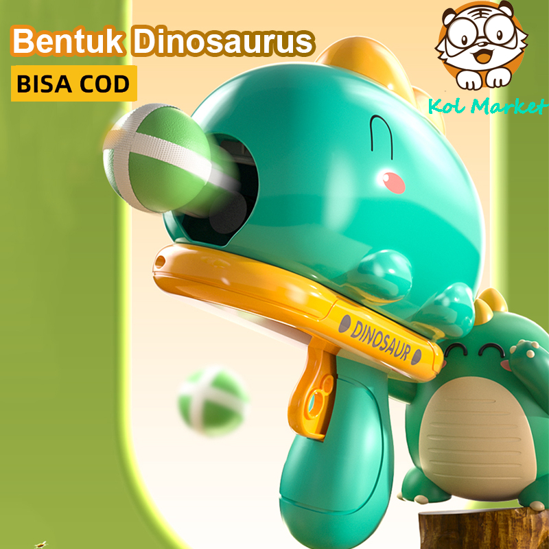 Jual Mainan Dinosaurus Pistol Mainan Bola Lembut Manual Ejection Gun ...