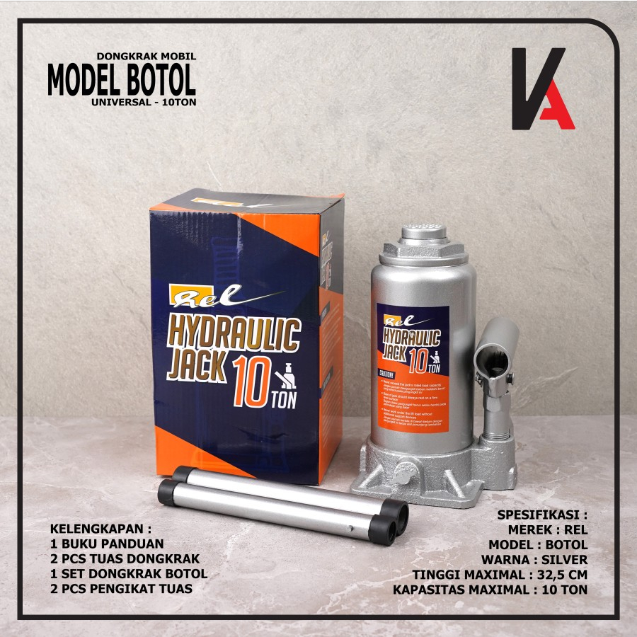 Jual Dongkrak Mobil Model Botol REL Hidrolik / Hydraulic Jack 10 Ton ...