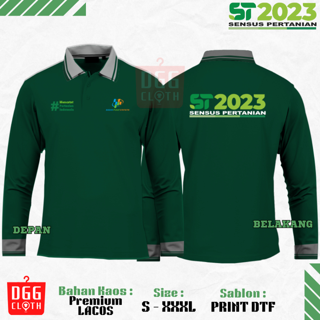 Jual POLO SHIRT SENSUS PERTANIAN 2023 - BPS LENGAN PANJANG TYPE 1 | Shopee Indonesia