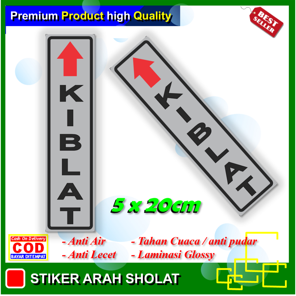 Jual Stiker kiblat arah penunjuk sholat Sticker masjid musholla kantor ...