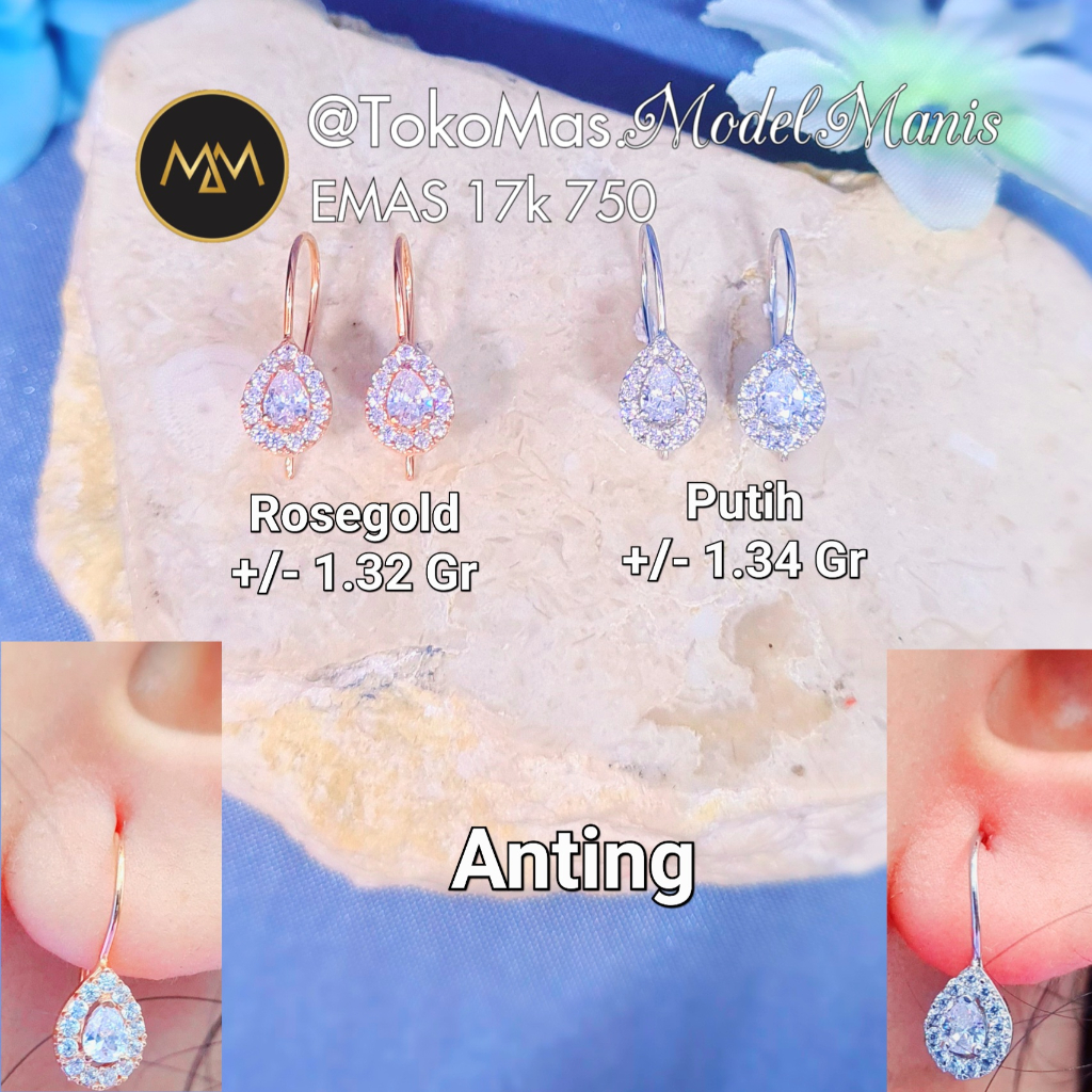 Jual Anting daisy water drop emas putih rosegold 750 kadar 17k | Shopee ... Jual Anting daisy water drop emas putih rosegold 750 kadar 17k | Shopee ...