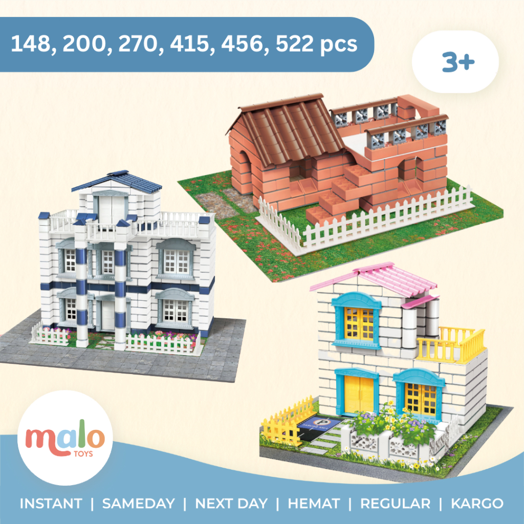 Jual MALOTOYS - Happy Villa DIY 171 pcs 233 pcs Builder Villa Building 171pcs 233pcs Mainan ...