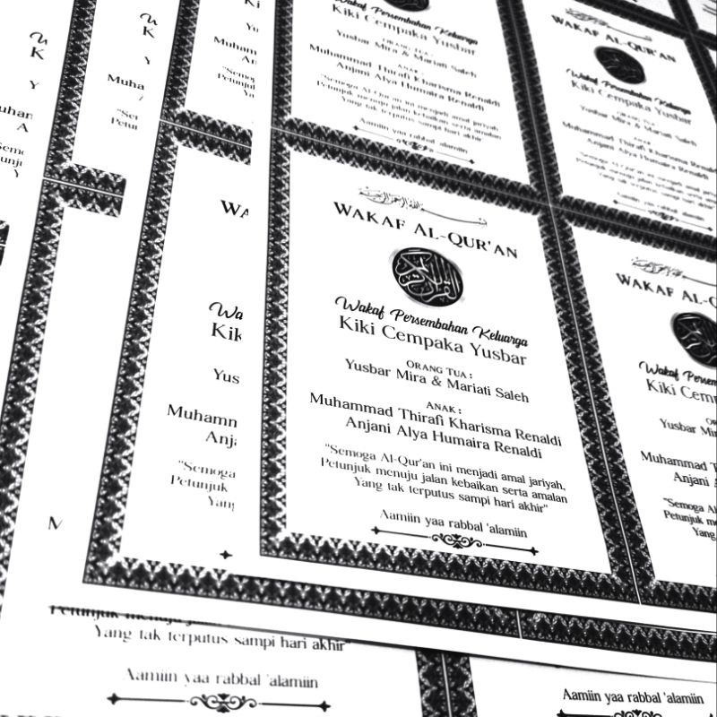 Jual Label Quran Wakaf, Stiker Quran Wakaf, Sisipan Quran Wakaf ...