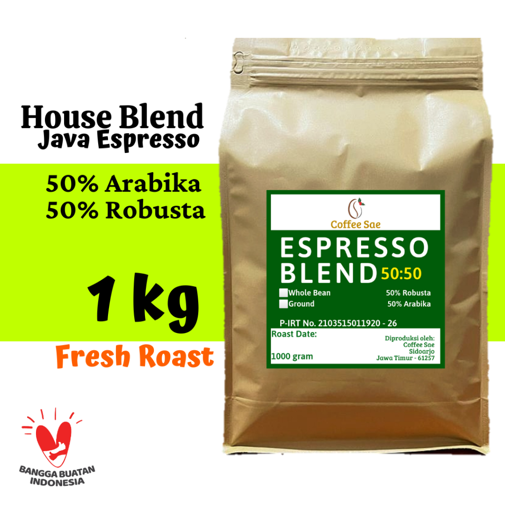 Jual KOPI HOUSE BLEND 1 kg Es Kopi Susu Premium Java Espresso 50:50 1kg ...