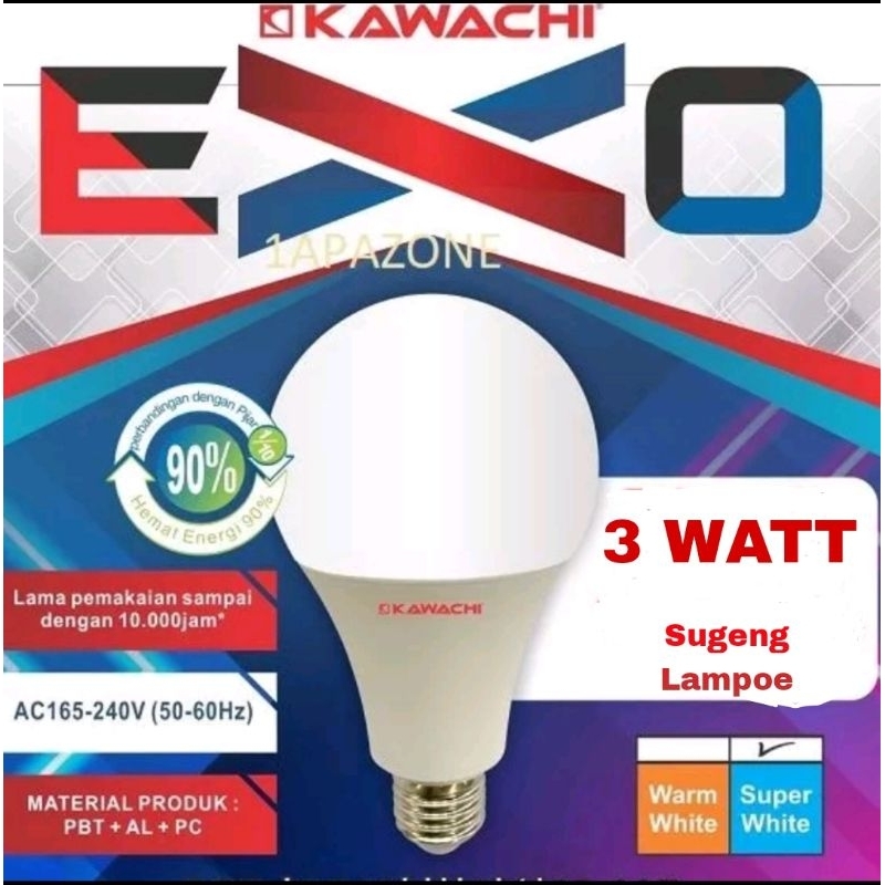 Jual LAMPU LED KAWACHI EXO 3 WATT ISI 10 PCS | Shopee Indonesia