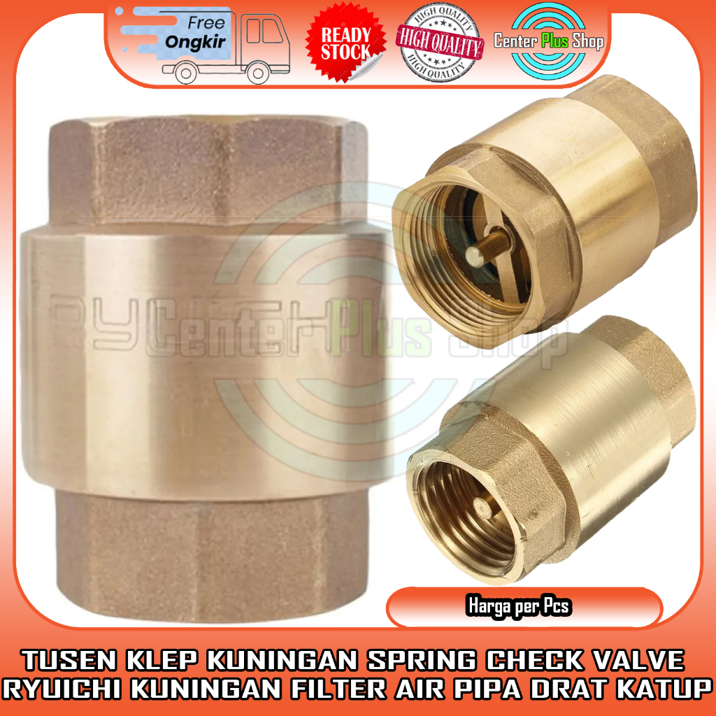 Jual Tusen Klep Kuningan Spring Check Valve Ryuichi Kuningan Filter Air ...