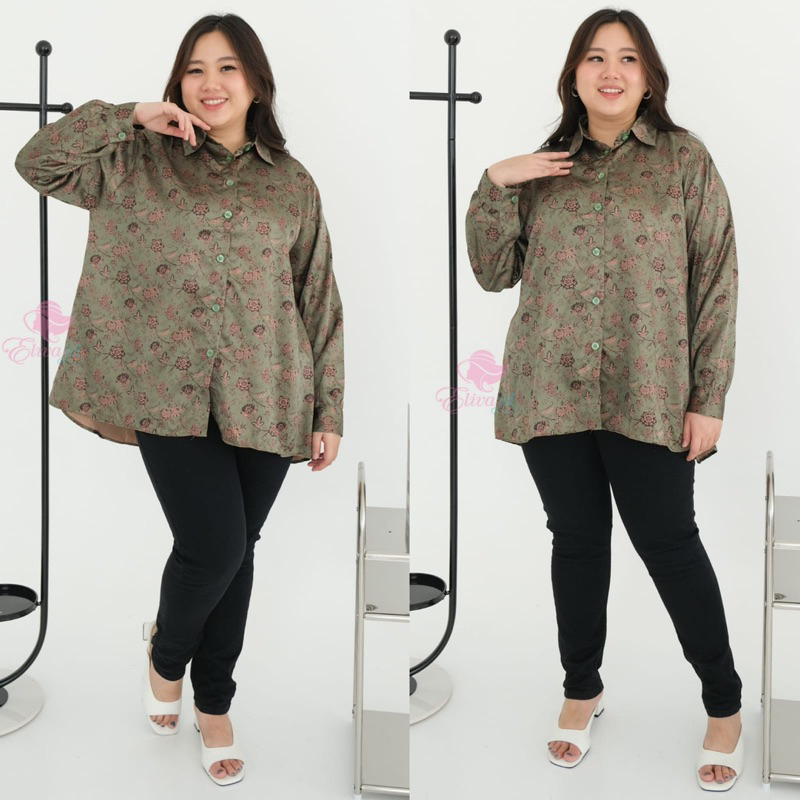 Jual Blouse Jumbo Kemeja Big Size Atasan Kimmy Silk LD 120, 130, 140, 150 cm | Shopee Indonesia