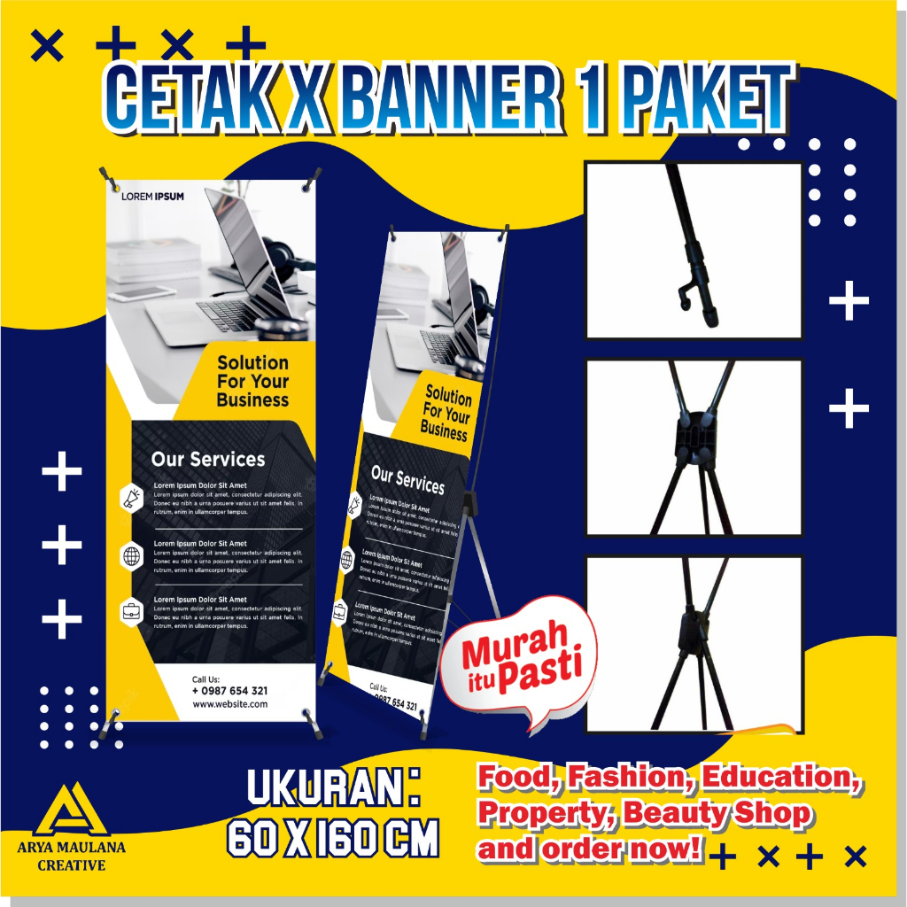 Jual PRINT X-BANNER WARUNG TOKO PERUSAHAAN WISUDA DLL MURAH SEPAKET ...