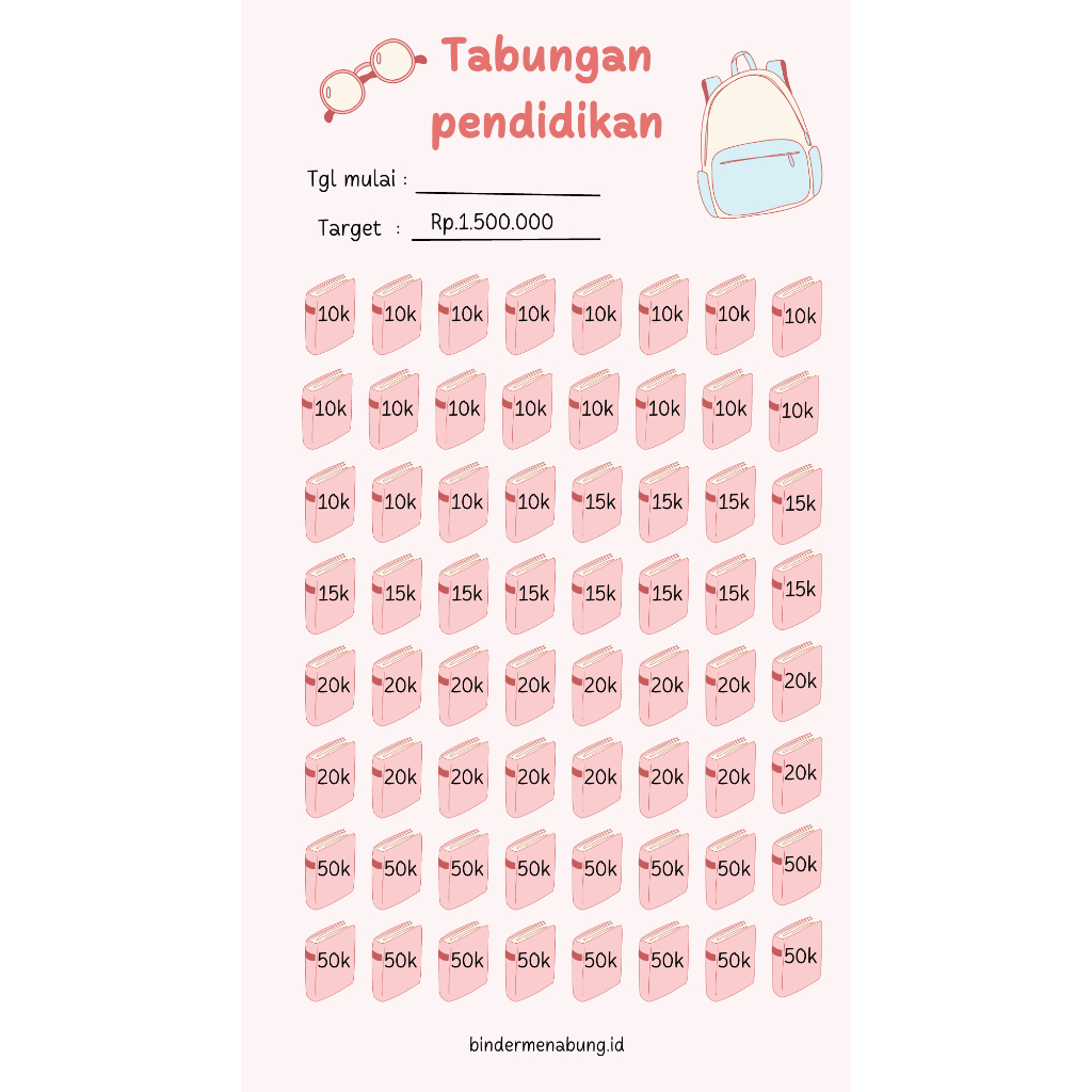 Jual Saving Challenge Binder A6 Tebal|Kertas Budgeting|Kertas Menabung A6| loose leaf 200gsm 6 ...