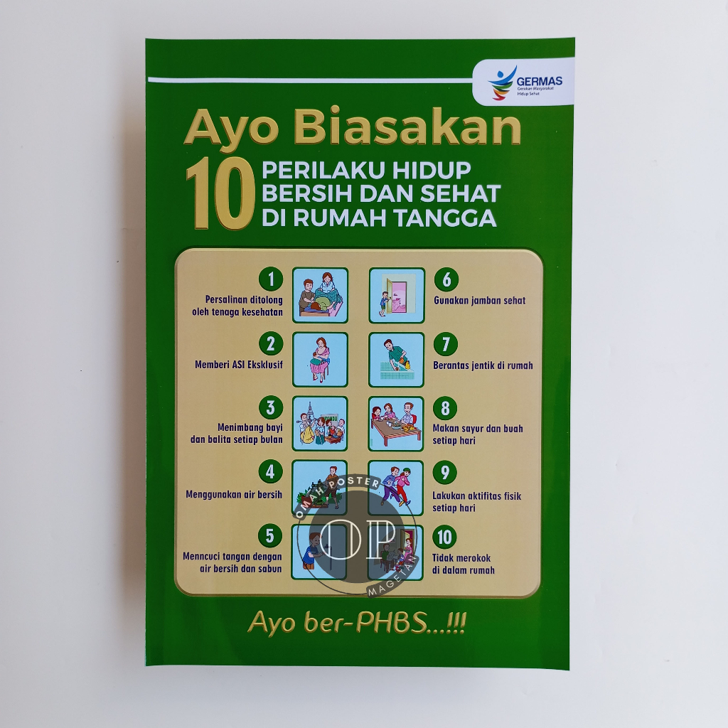 Jual Poster Ayo Biasakan PHBS di Rumah Tangga - Perilaku Hidup Bersih dan Sehat | Shopee Indonesia