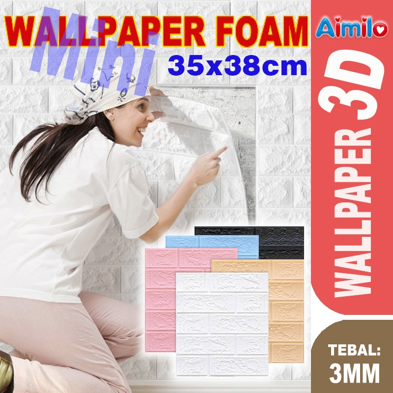 Jual Mini Wallpaper Dinding Foam 3D / Stiker Wallpaper Dinding Dekorasi ...