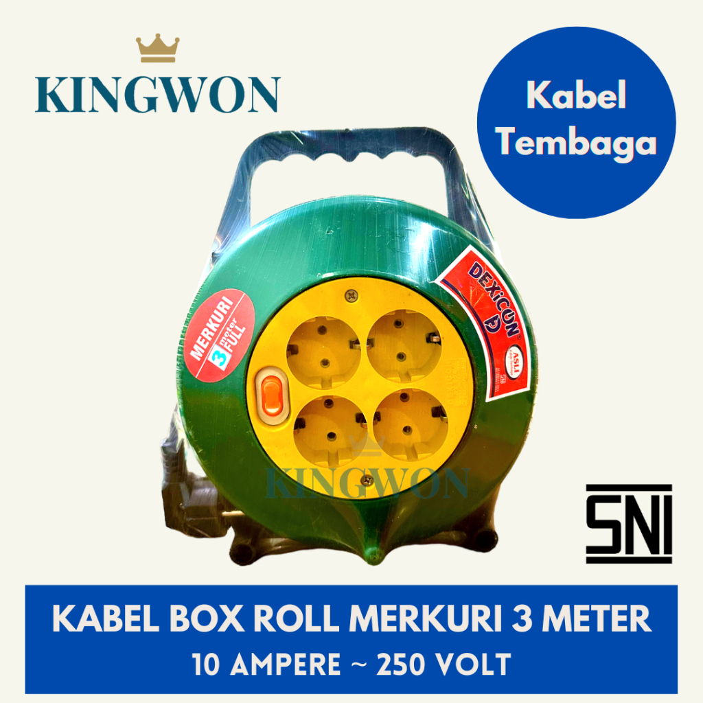 Jual BOX KABEL ROLL KABEL GULUNG PANJANG KABEL 3 M COLOKAN STOPKONTAK ...