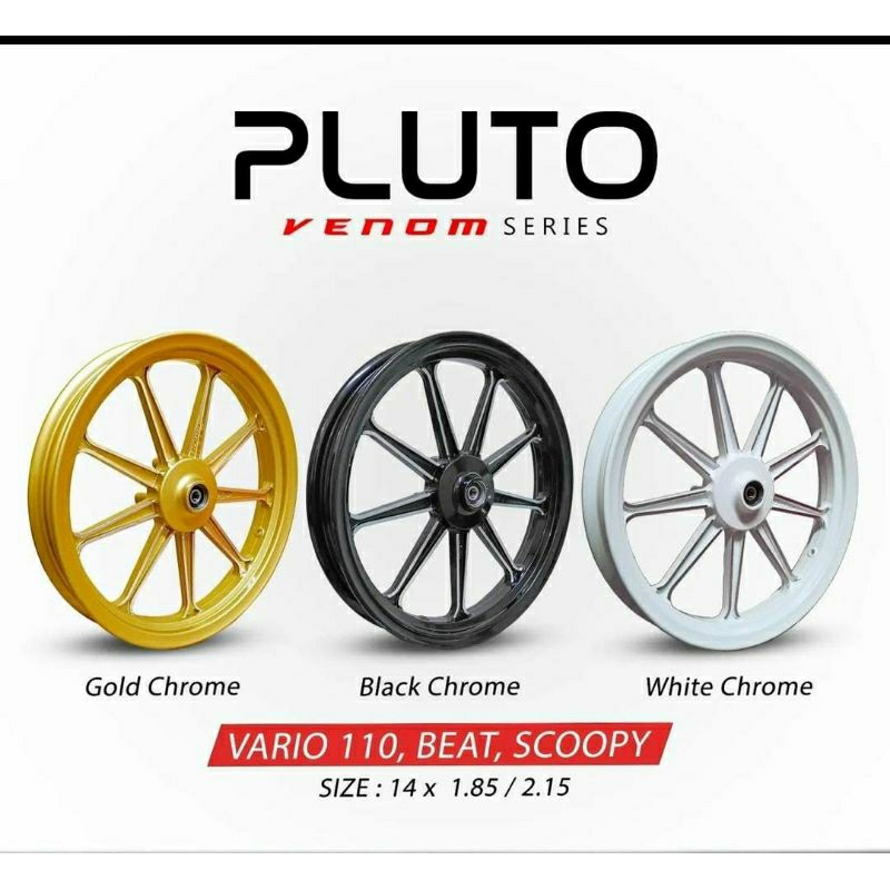 Jual Velg Rossi Venom Pluto Vario 110,beat,scoopy hitam,putih | Shopee Indonesia