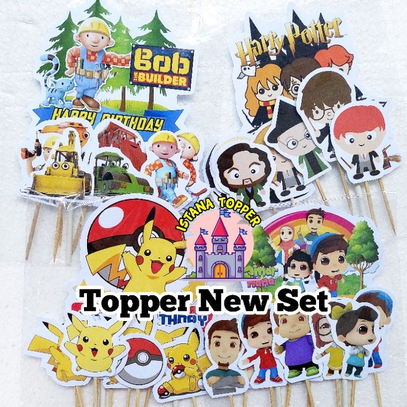 Jual Topper New Set Isi 10 Tema Bob Builder, Harry Pother, Pikachu ...