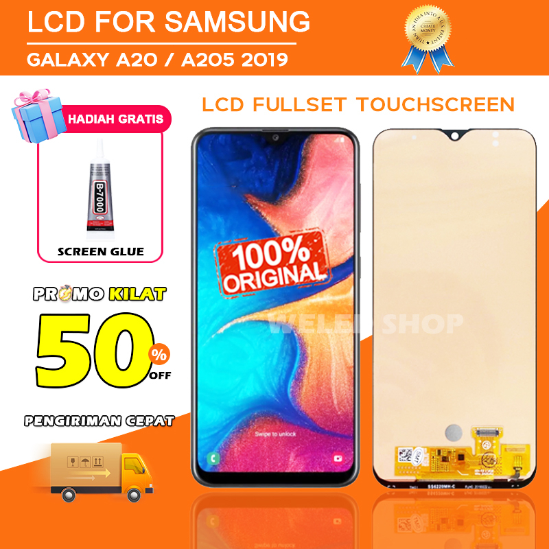 Jual LCD Samsung GALAXY A20 A205 2019 Touchscreen Hp Fullset Touch ...