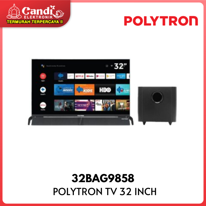 Jual TV POLYTRON 32BAG9858 32 INCH SMART ANDROID DIGITAL LED TV SOUNDBAR 32BAG AG9858 | Shopee ...