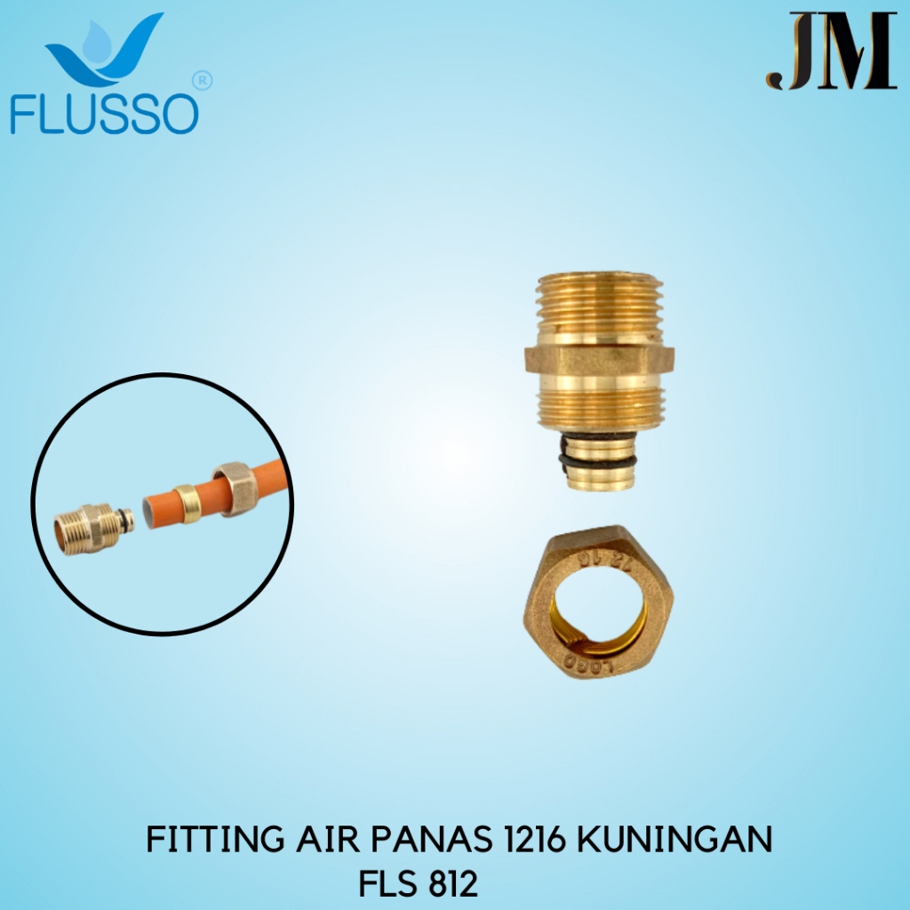 Jual FLUSSO Fitting Pipa Air Panas FLUSSO 1/2 inci Sock Drat Luar Brass ...