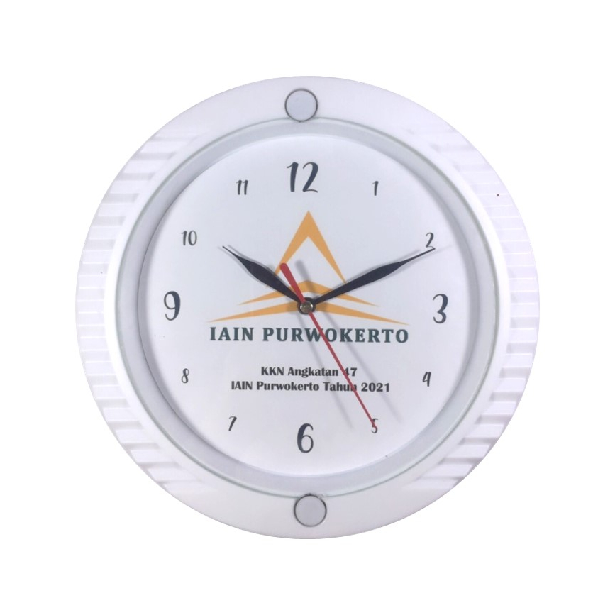 Jual Jam Dinding Custom Acara Kantor Souvenir Merchandise Warna Putih ...