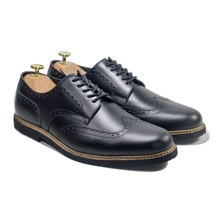Jual Sepatu Pantofel Pria Derby Wingtip Classic Black Formal Kerja ...
