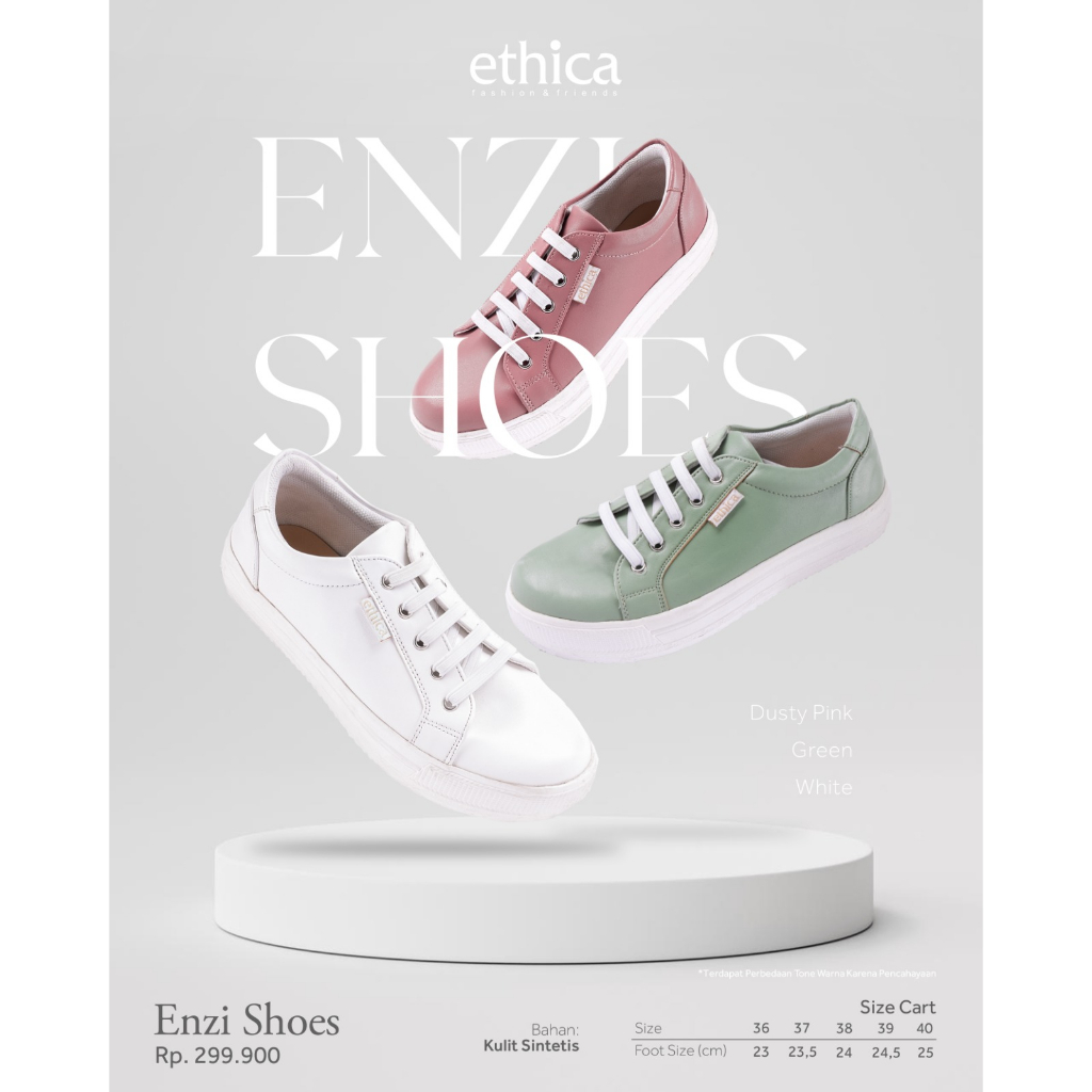 Jual SEPATU CASUAL, ENZI SHOES DUSTY PINK, GREEN & WHITE | Shopee Indonesia