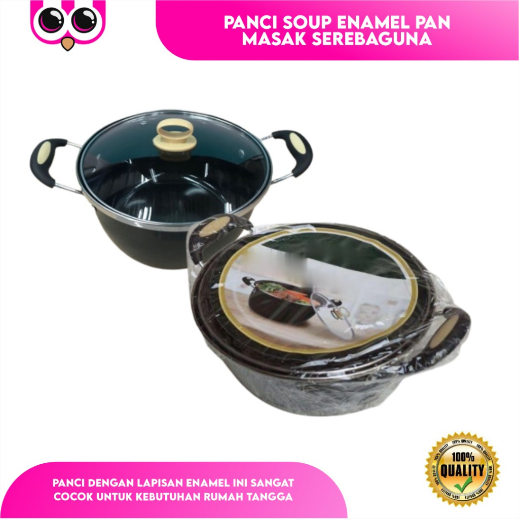 Jual PANCI SOUP ENAMEL PAN MASAK SEREBAGUNA PANCI KUAH COOKWARE ...