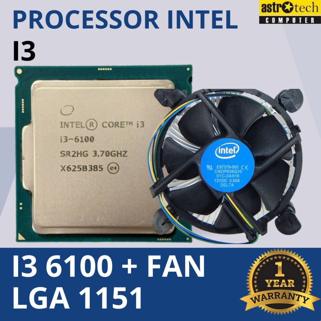 Jual PROCESSOR INTEL CORE i3 6100 LGA 1151 TRAY PLUS FAN GARANSI 1TH DISTRIBUTOR | Shopee Indonesia