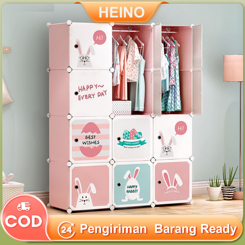 Jual Lemari Plastik Portable Lemari pakaian plastik rak serbaguna susun ...