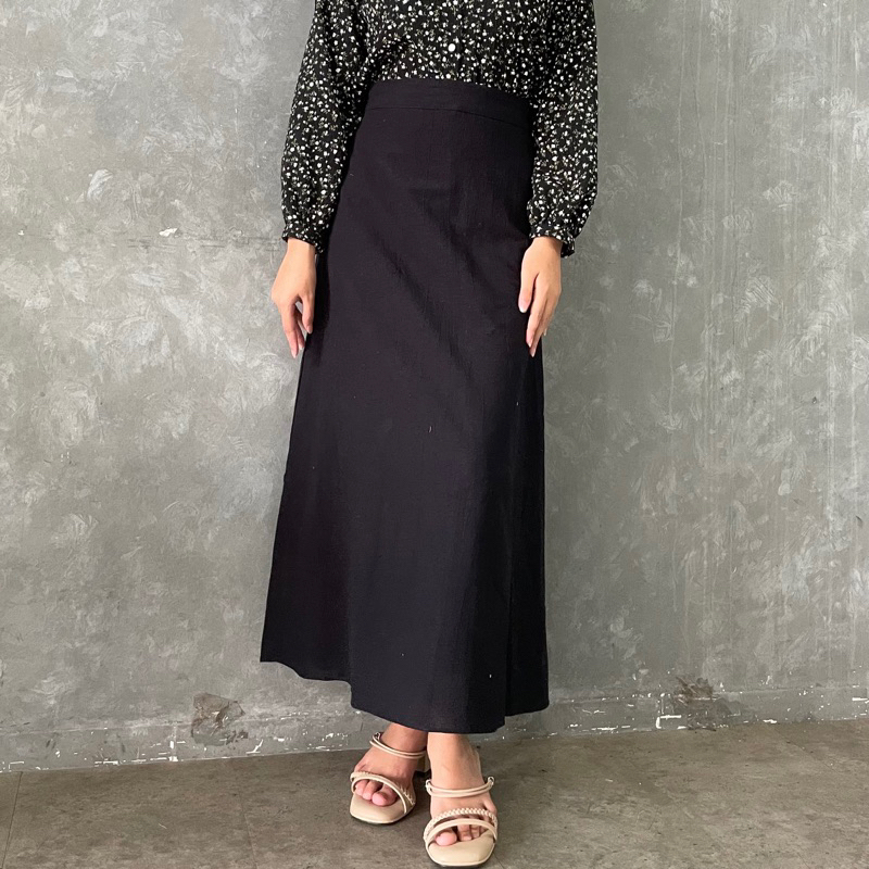 Jual YENA SKIRT by mykikstore / Rok Linen Premium Panjang / Rok A Line ...