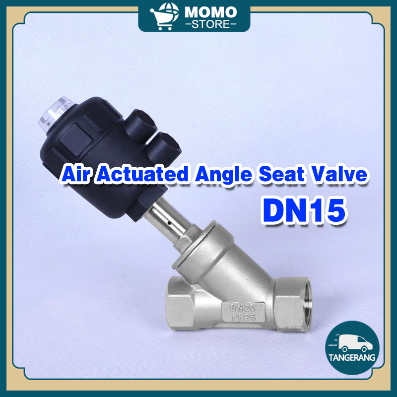 Jual Katup Sudut Udara Pneumatik / Air Actuated Angle Seat Valve Double ...