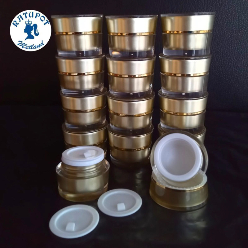 Jual Pot 5 gr acrilik gold model piramide | Shopee Indonesia