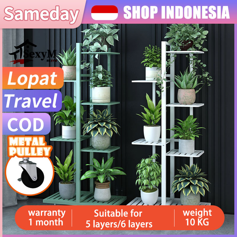 Jual WARM LAB Rak Tanaman Besi Dengan Roda Rak Pot Bunga Rak Bunga ...