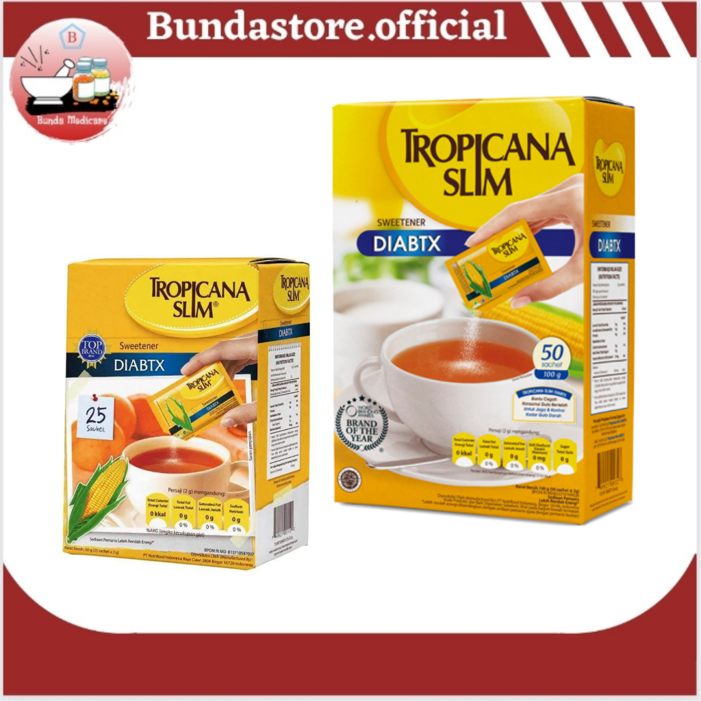 Jual Tropicana Slim DIABTX 50 sachet 25 sachet @2 gram - NOL Kalori ...