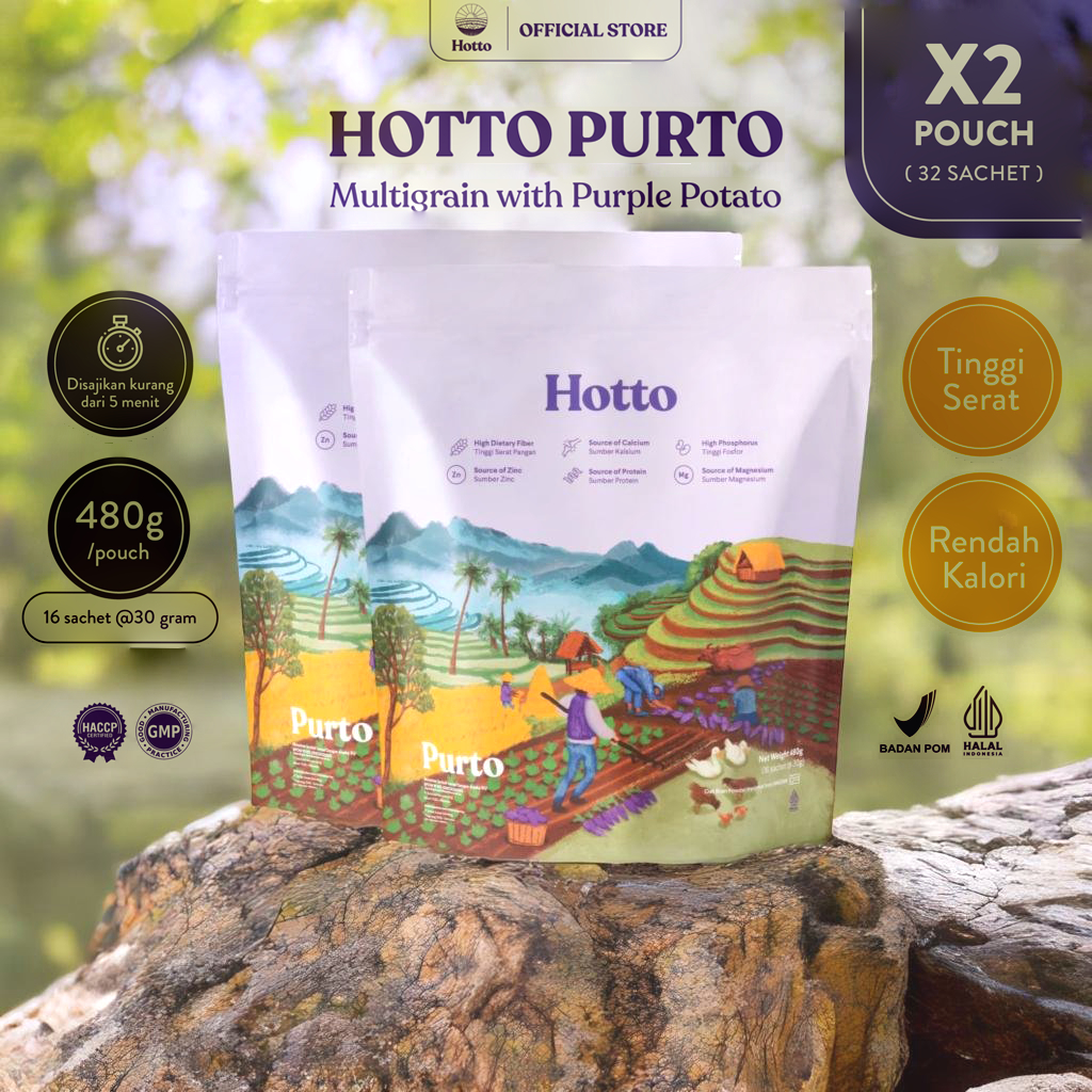 Jual Hotto Purto Superfood Multigrain 2 Pouch (2 x 16 Sachet) | Shopee ...