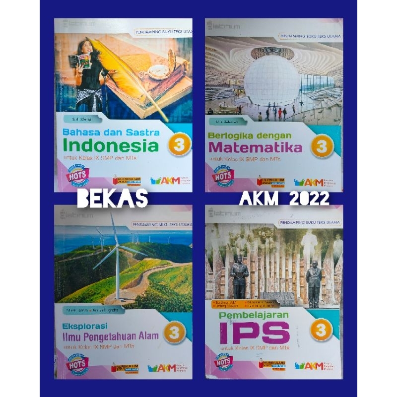 Jual Matematika,Bahasa Indonesia, IPA, IPS, Bahasa Inggris,PPKn SMP Kelas 3 AKM 2022 Platinum ...
