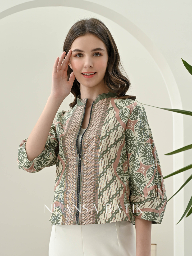 Jual Nuansa Batik Jaket Batik Lengan 7/8 Bahan Katun Stretch | Shopee Indonesia