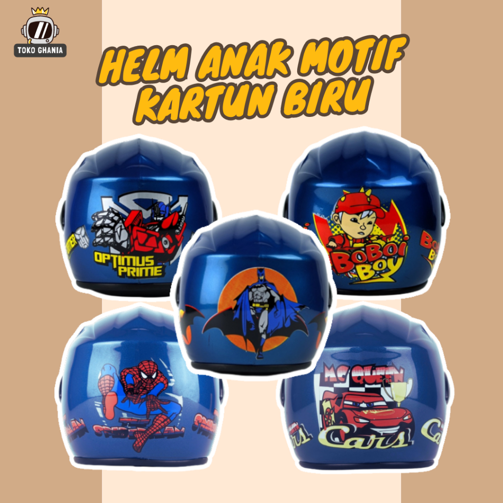 Jual Tiger Helmet Kids Helm Motor Anak Kop Cowok Balita Karakter Motif ...