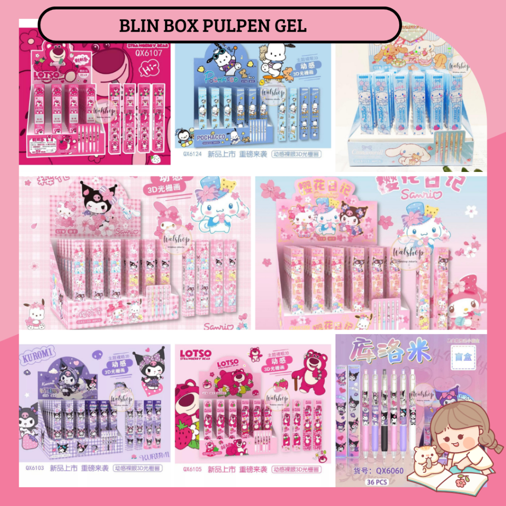 Jual (1PCS)BLINBOX PULPEN GEL LUCU KARAKTER LOTSO CINAMONROL KUROMI ...