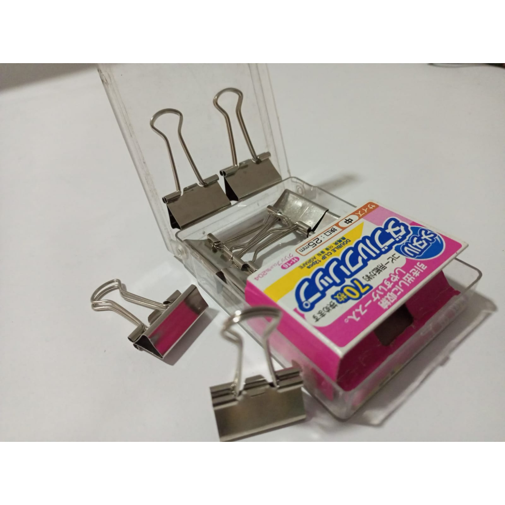 Jual Binder Clip Daiso Silver / Stainless 25mm 12pcs | Shopee Indonesia