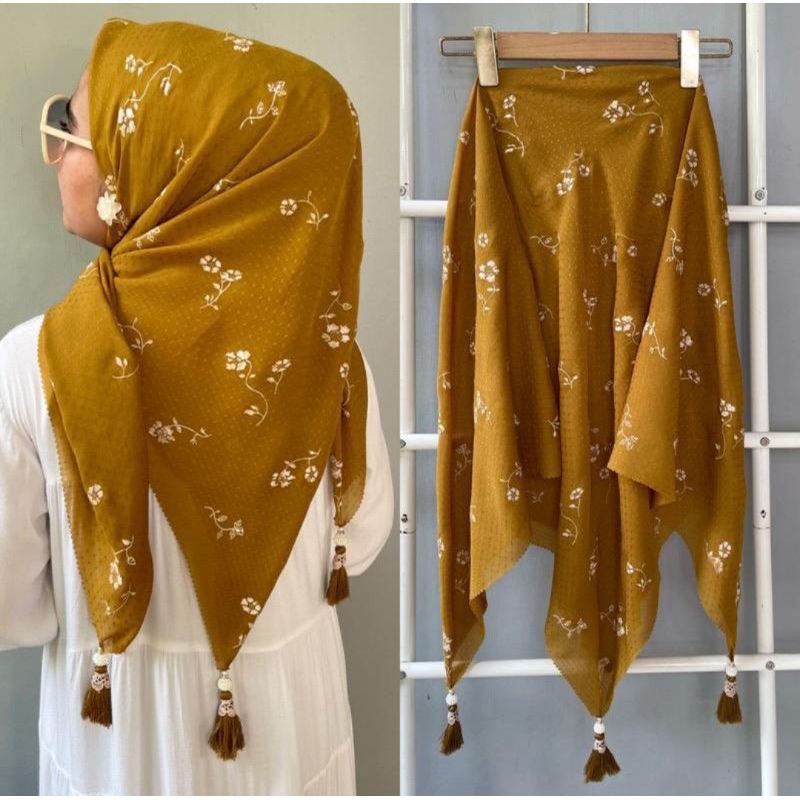 Jual Segi 4 empat bandul motif flower bahan rubycorn Premium di ...