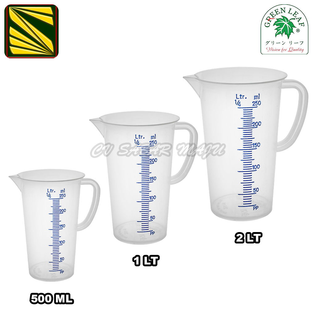Jual Greenleaf Gelas Takar / Gelas Ukur Tebal Transparan 500ml, 1000 ml, 2000 ml | Shopee Indonesia