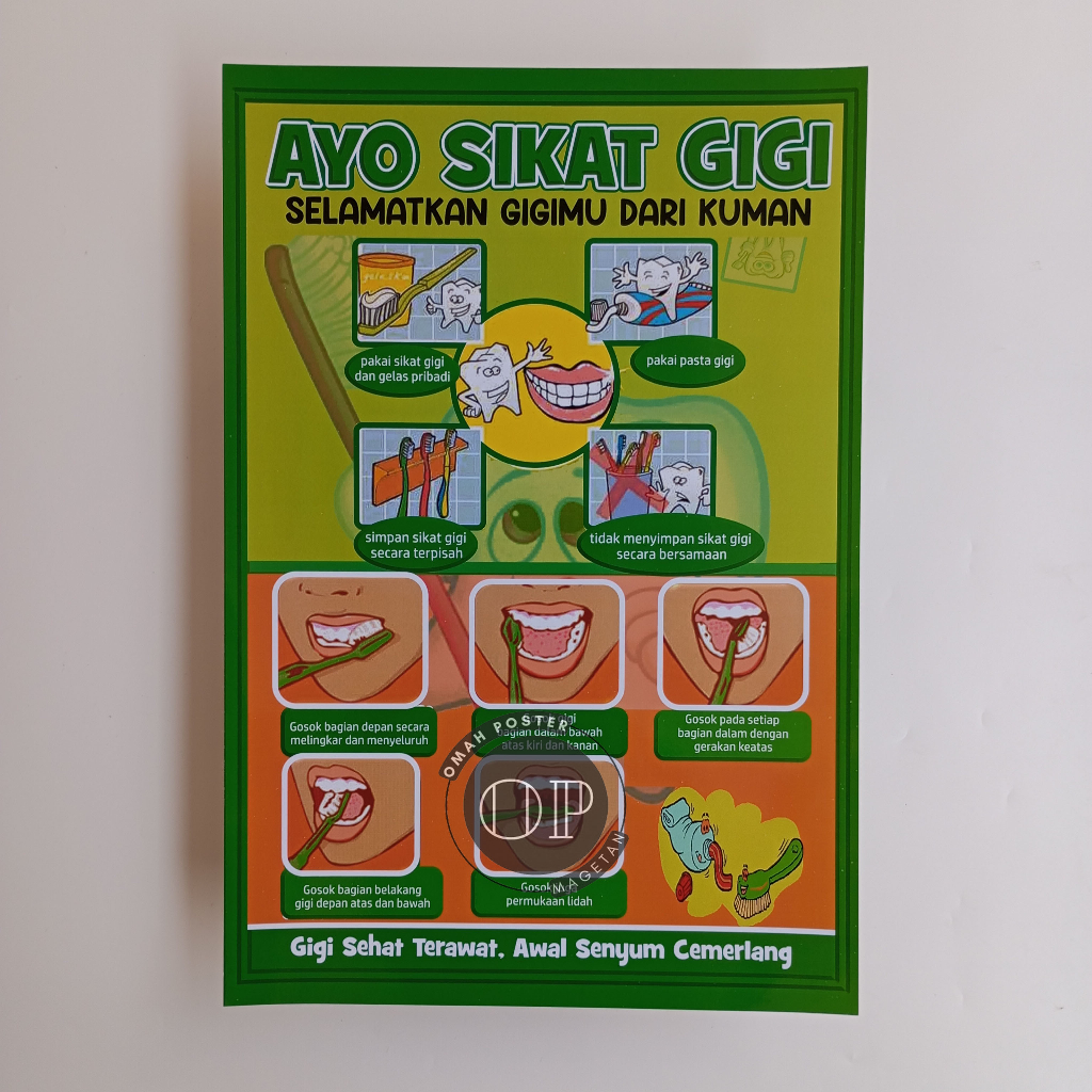 Jual Poster Ayo Sikat Gigi - Selamatkan Gigi Sehatmu dari Kuman ...