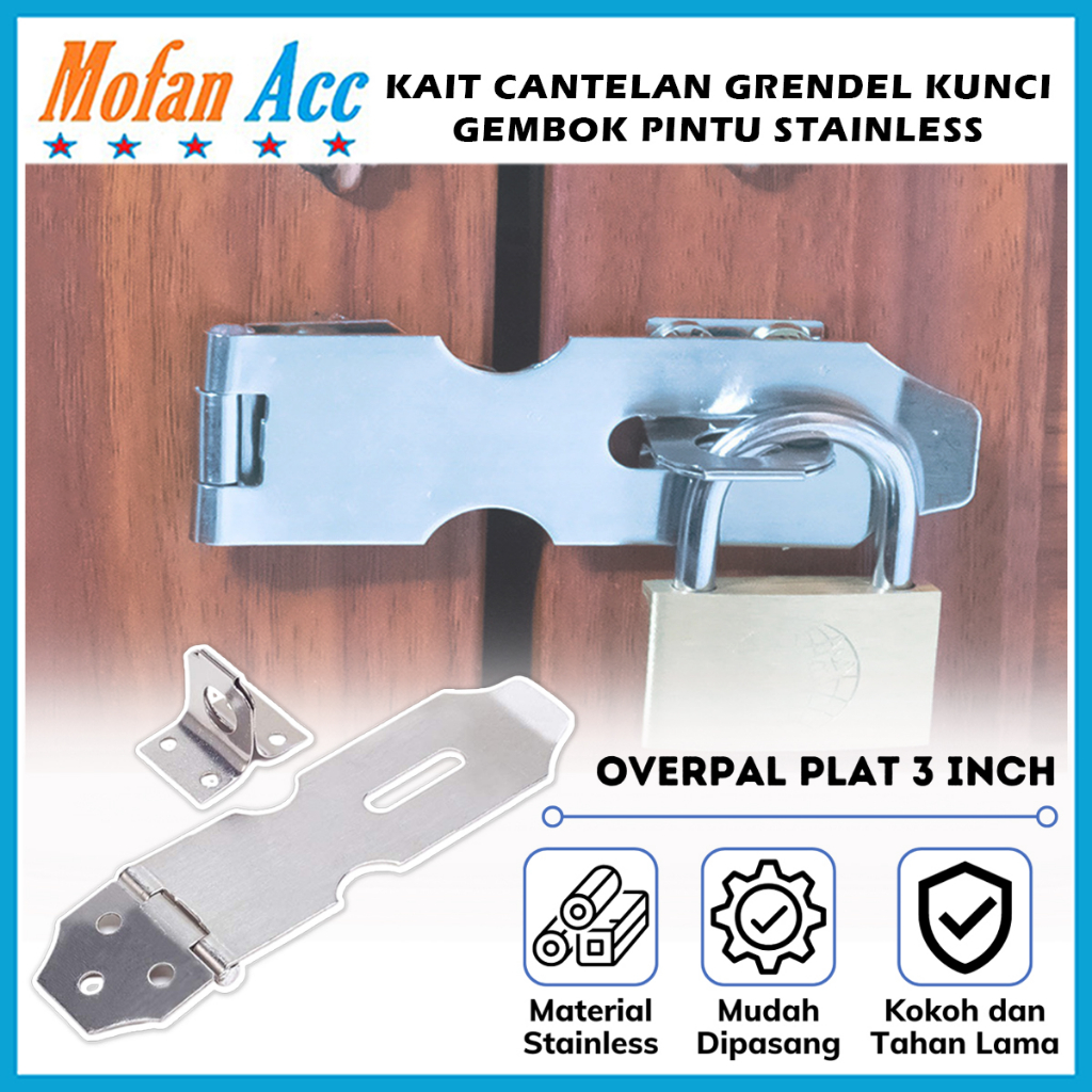 Jual Overpal Plat 3 Inch / Kait Cantelan Grendel Kunci Gembok Pintu ...
